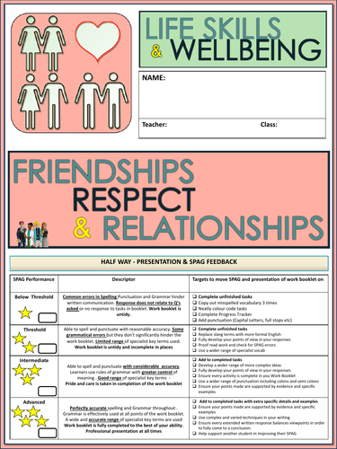 Friendships Respect & Relationships WorkBook | Teaching Resources