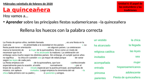 La quinceanera | Teaching Resources