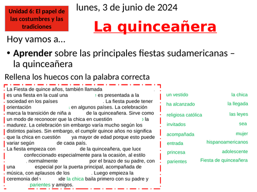La quinceanera | Teaching Resources