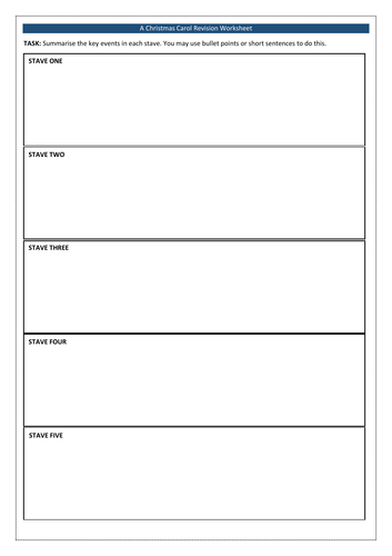 A Christmas Carol Revision Worksheets | Teaching Resources