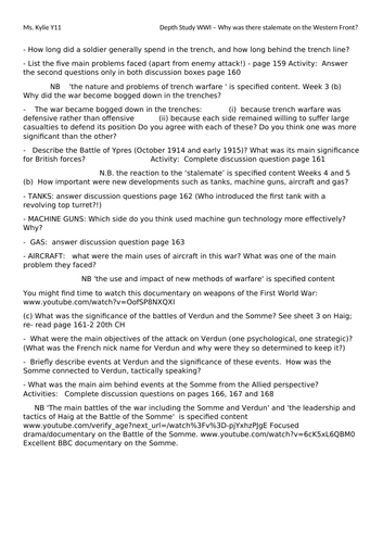 Why was there stalemate on the Western Front? | Teaching Resources