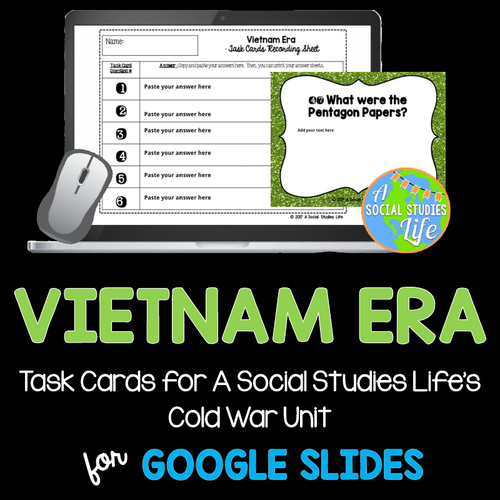 Vietnam Era Task Cards GOOGLE DRIVE DISTANCE LEARNING | Teaching Resources