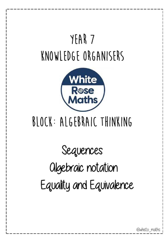 Maths Knowledge Organisers (White Rose) - Year 7 | Teaching Resources