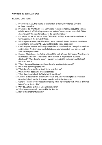 The Kite Runner Analytical Essay Unit of Work | Teaching Resources