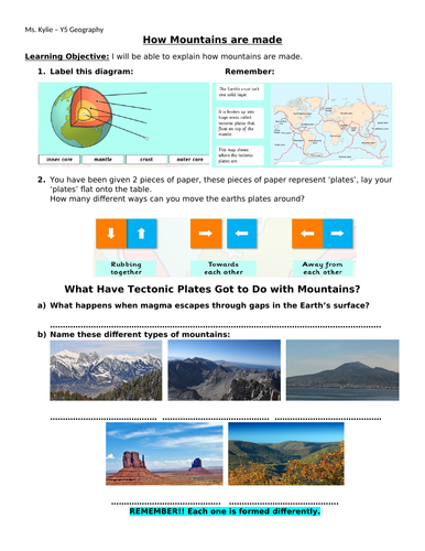 KS2 Year 5 How Mountains are Made | Teaching Resources