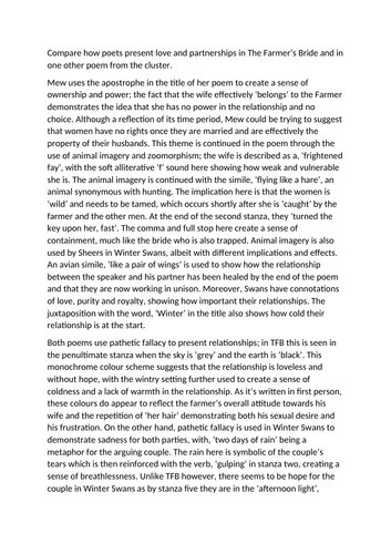 Love & Relationships AQA Revision Lesson with full model answer GCSE ...