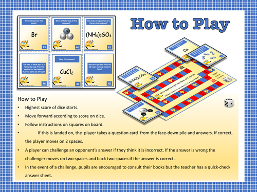 Elements and Compounds 48 Question Board Game KS3 | Teaching Resources