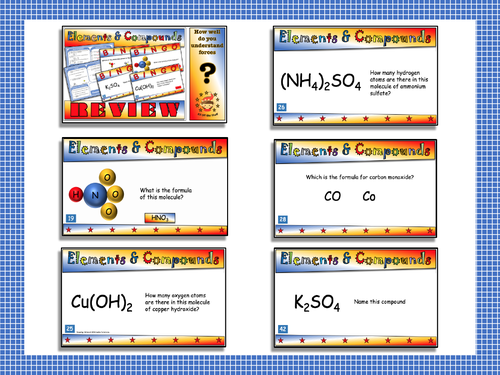 Elements and Compounds Revision Lesson with Quiz KS3 | Teaching Resources