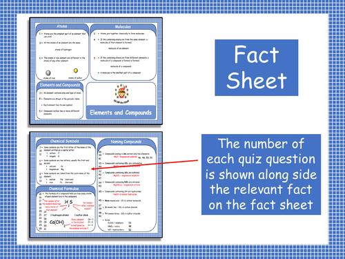 Elements and Compounds Revision Lesson with Quiz KS3 | Teaching Resources
