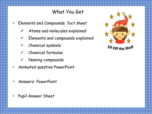 Elements and Compounds Revision Lesson with Quiz KS3 | Teaching Resources