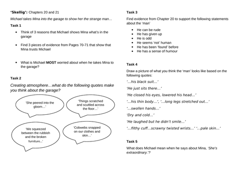 Skellig: Chapters 20-25 Activities | Teaching Resources