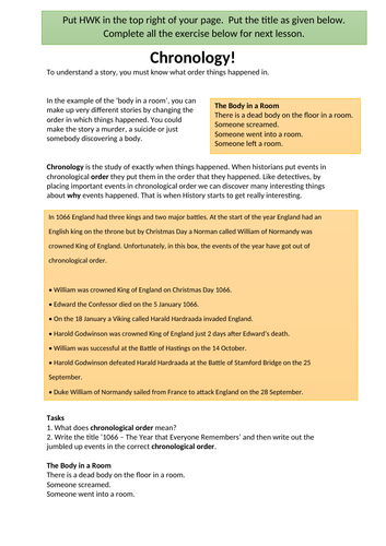Chronology / dividing time / anachronism. | Teaching Resources