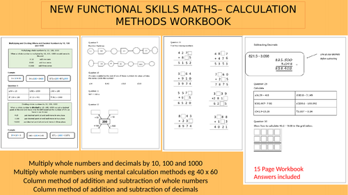 Reformed Functional Skill Maths- Calculation Methods Workbook ...