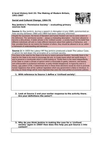 Social and Cultural Change in Britain in the 1960s - AQA A Level ...