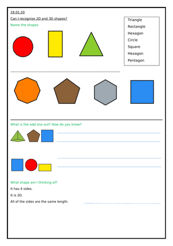 Shape planning Year 2 | Teaching Resources