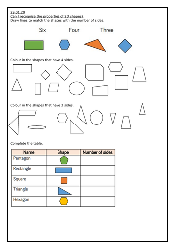 Shape planning Year 2 | Teaching Resources