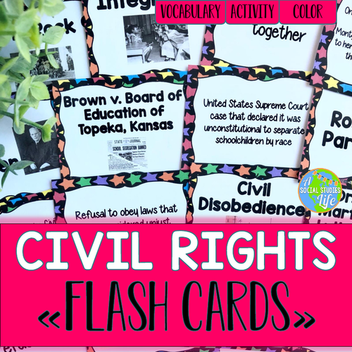 Civil Rights Movement Flash Cards | Teaching Resources