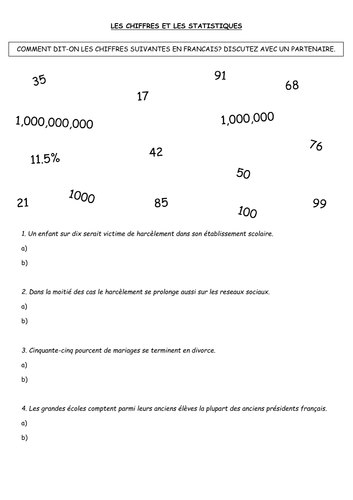 A Level French - Using Statistics - Full Lesson and Handout | Teaching ...