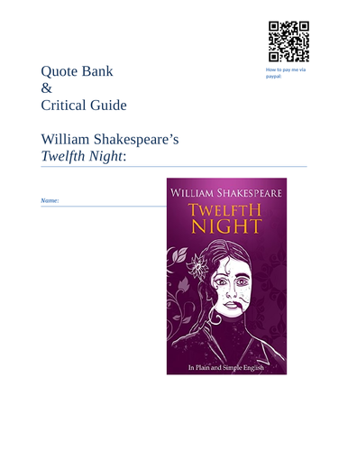 Twelfth Night — Simple Study Guide | Teaching Resources