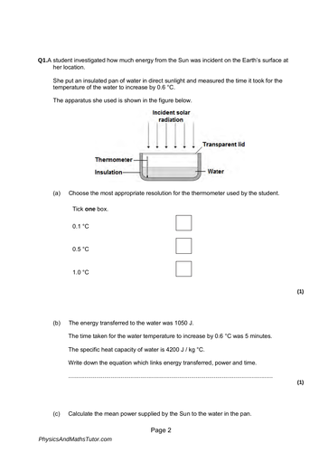 New (9-1) AQA GCSE Physics P1 Energy complete Revision Summary ... New (9-1) AQA GCSE Physics P1 Energy complete Revision Summary ...