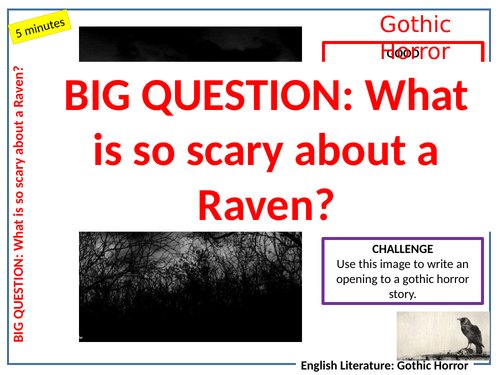KS3 English Gothic Horror The Raven - Poe | Teaching Resources
