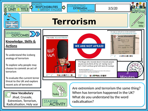 Terrorism Extremism Radicalisation Prevent PSHE Unit | Teaching Resources