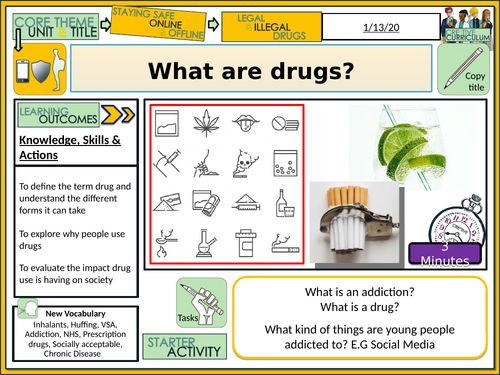Legal + Illegal KS3 Drugs Unit PSHE | Teaching Resources