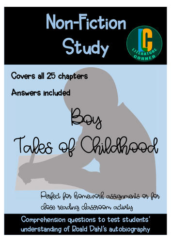 Boy by Roald Dahl: Chapter Questions | Teaching Resources
