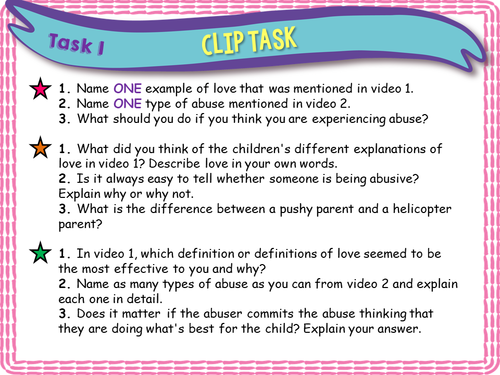 Love and Abuse PSHE | Teaching Resources