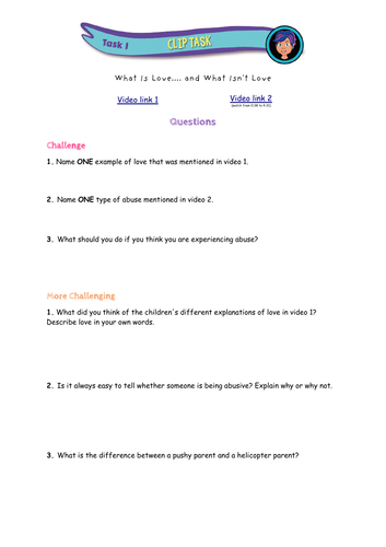 Love and Abuse PSHE | Teaching Resources