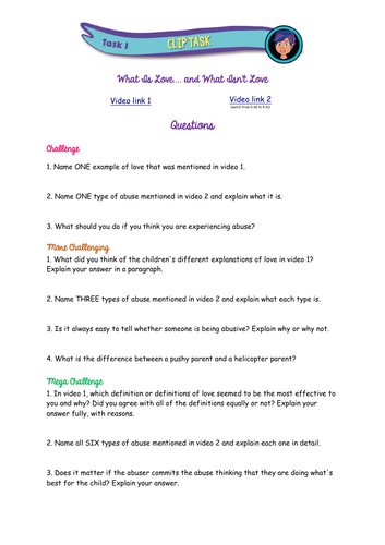Love and Abuse PSHE | Teaching Resources