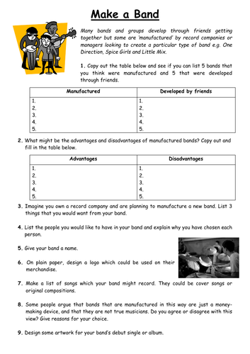5 Music Cover Lesson Worksheets for a non specialist. | Teaching Resources