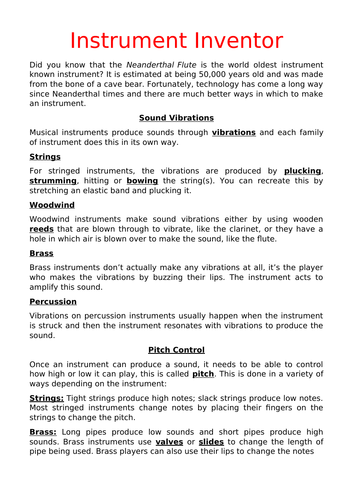 5 Music Cover Lesson Worksheets for a non specialist. | Teaching Resources