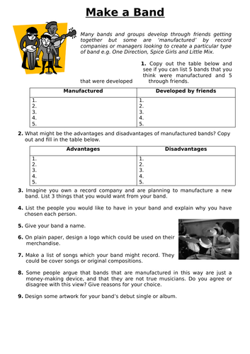 5 Music Cover Lesson Worksheets for a non specialist. | Teaching Resources