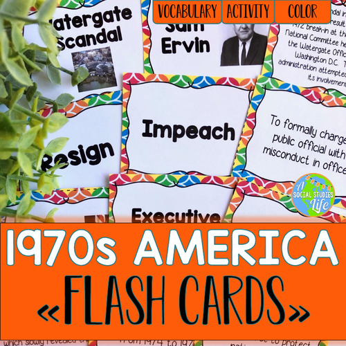 America in the 1970s Flash Cards | Teaching Resources