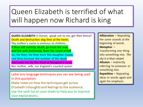 Richard III Language Techniques | Teaching Resources