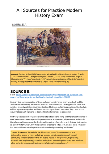 Australian Frontier Wars - 11 Modern History – Practice exam | Teaching ...