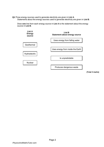 AQA GCSE Physics P1 Energy Demands complete Revision Summary | Teaching ... AQA GCSE Physics P1 Energy Demands complete Revision Summary | Teaching ...