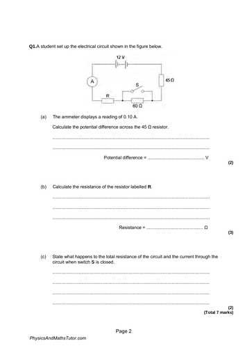 New (9-1) AQA GCSE Physics P4 Electric Circuits complete Revision ...