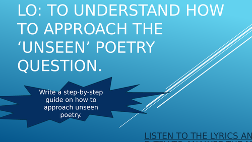 Unseen Poetry | Teaching Resources