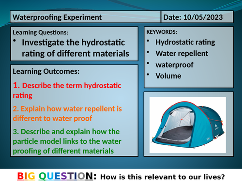 Waterproofing Investigation STEM | Teaching Resources