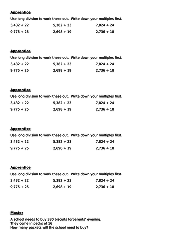 Year 6 Maths Mastery: Four Operations | Teaching Resources