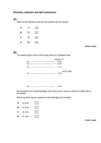 AQA Physics A level - C2 - Particles and radiation workbooks with ...