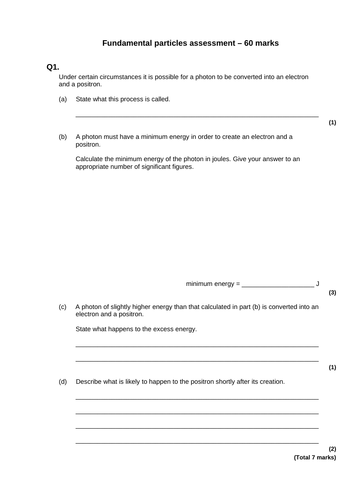 AQA Physics A level - C2 - Particles and radiation workbooks with ...