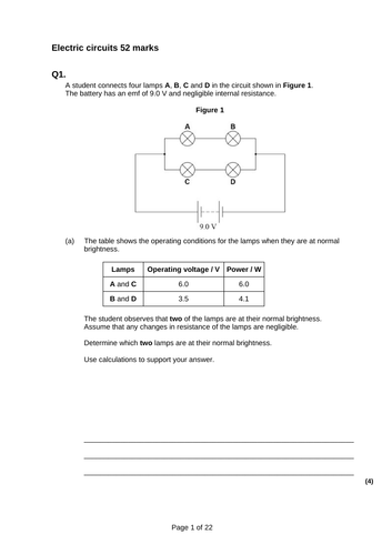 AQA Physics A level - C5 - Electricity workbooks with teacher written ...