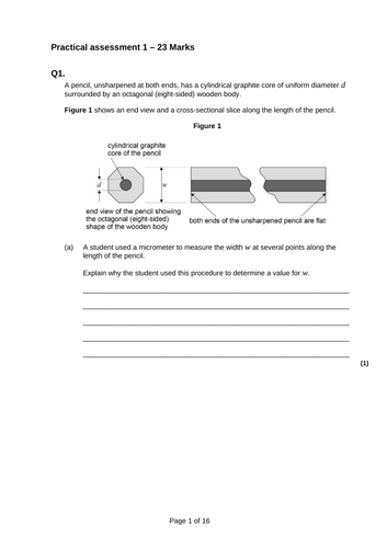 AQA Physics A level - C1 - Measurements and their errors workbooks with teacher written mark ...