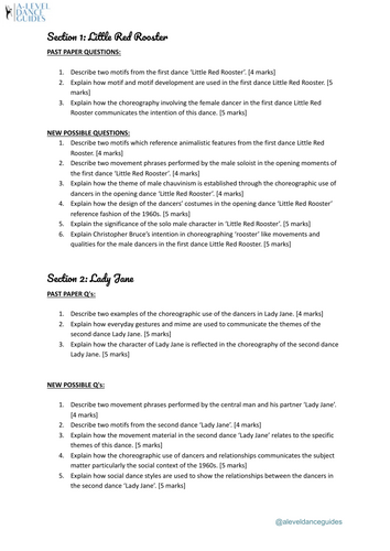 Rooster Sections 1-8. Bundle of 10+ Lesson PowerPoints (A-Level Dance, Rambert) | Teaching Resources