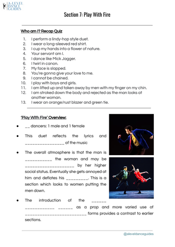 Rooster Sections 1-8. Bundle of 10+ Lesson PowerPoints (A-Level Dance ...