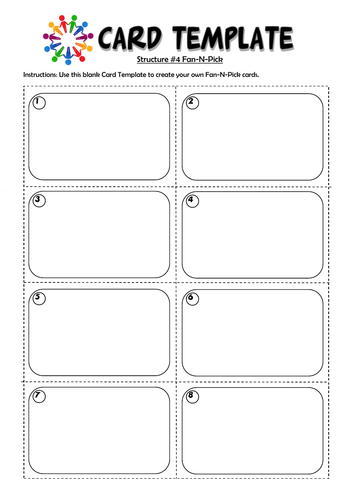 Kagan Structure #4 Fan-N-Pick Card Template & Calculating Area; Getting ...