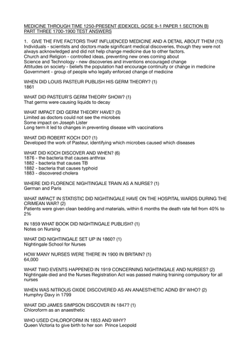 GCSE 9-1 Edexcel History Paper One Knowledge and Fact test | Teaching ...